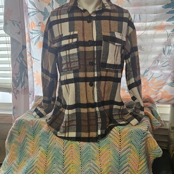 SHEIN | Jackets & Coats | Shein Checkered Flannel Shirt | Poshmark